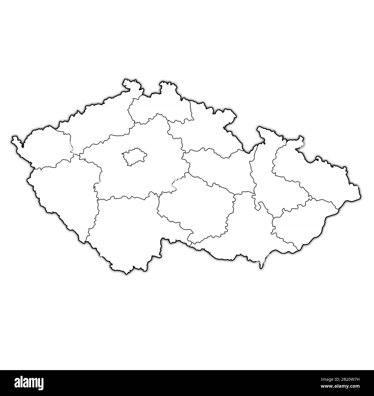territories of regions on map with administrative divisions and borders ...