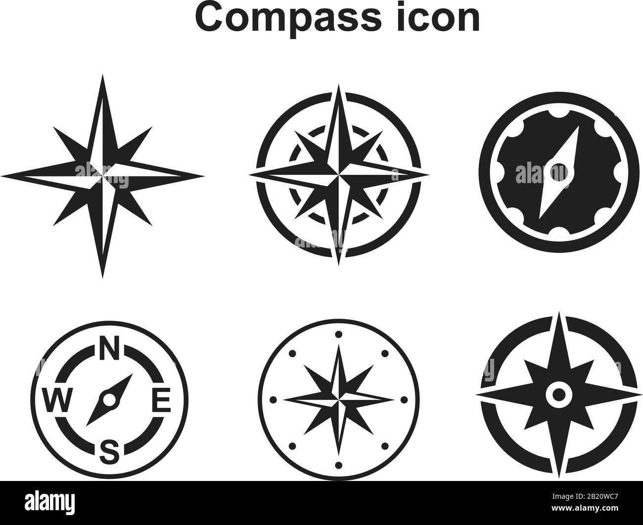 Compass Icon Template Black Color Editable Compass Icon Symbol Flat Vector Illustration For