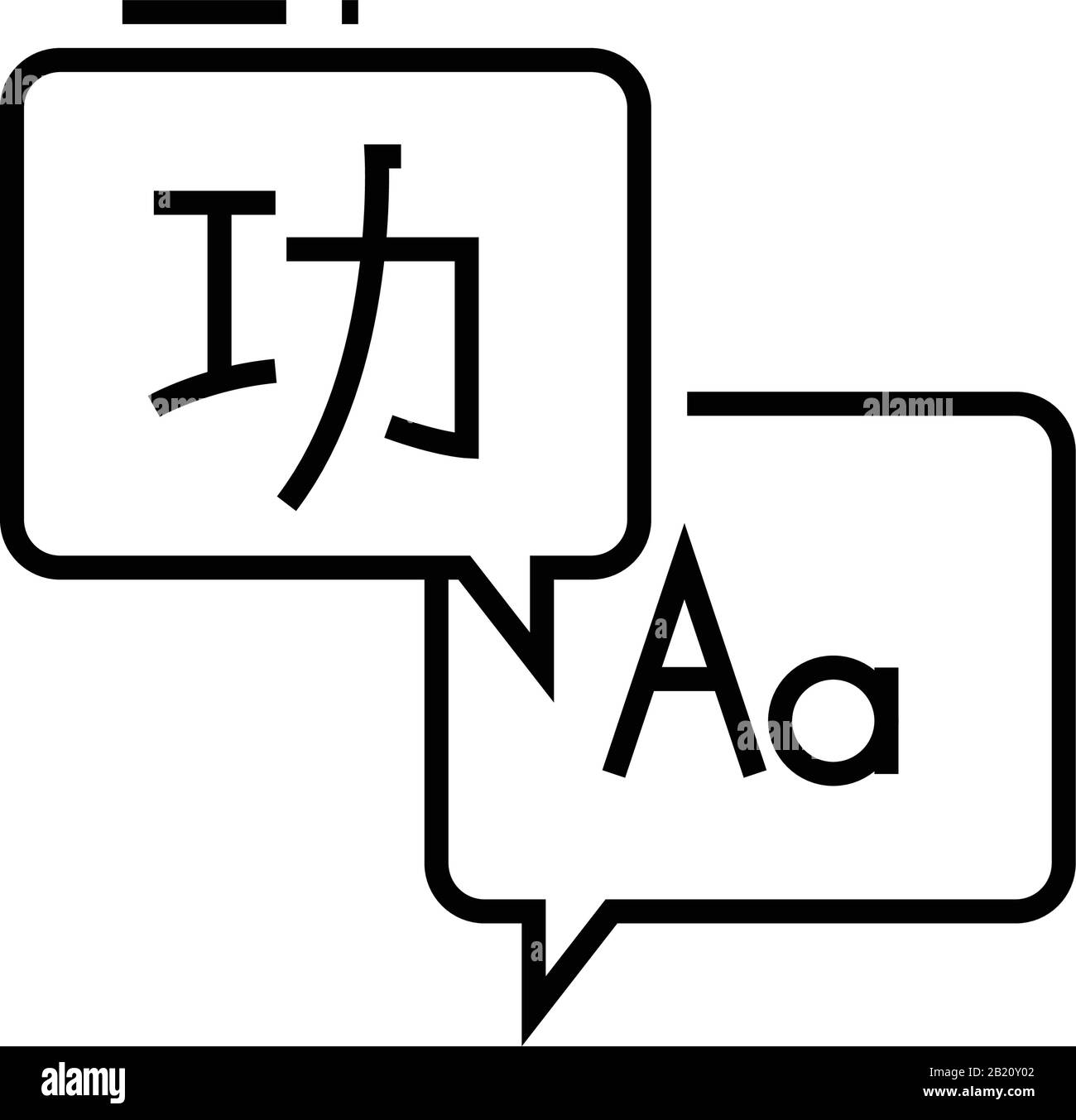 Online translation service line icon, concept sign, outline vector ...