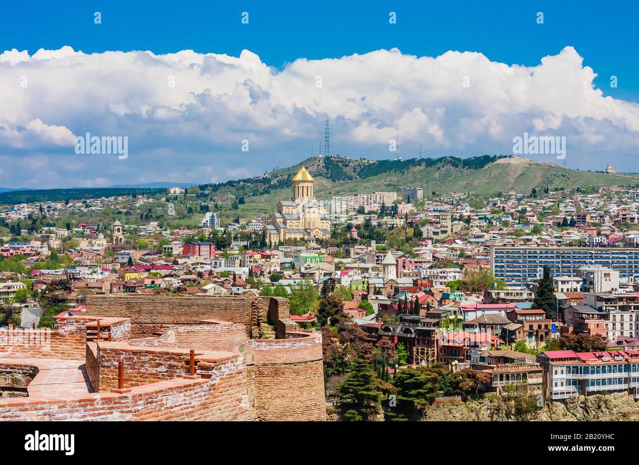 Panorama view of Tbilisi, capital of Georgia country. View from ...
