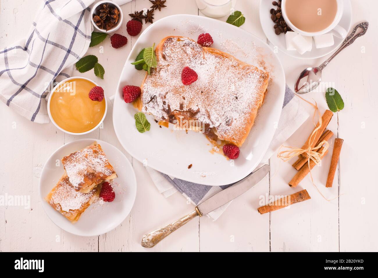 Bougatsa greek puff pastry hi-res stock photography and images - Alamy