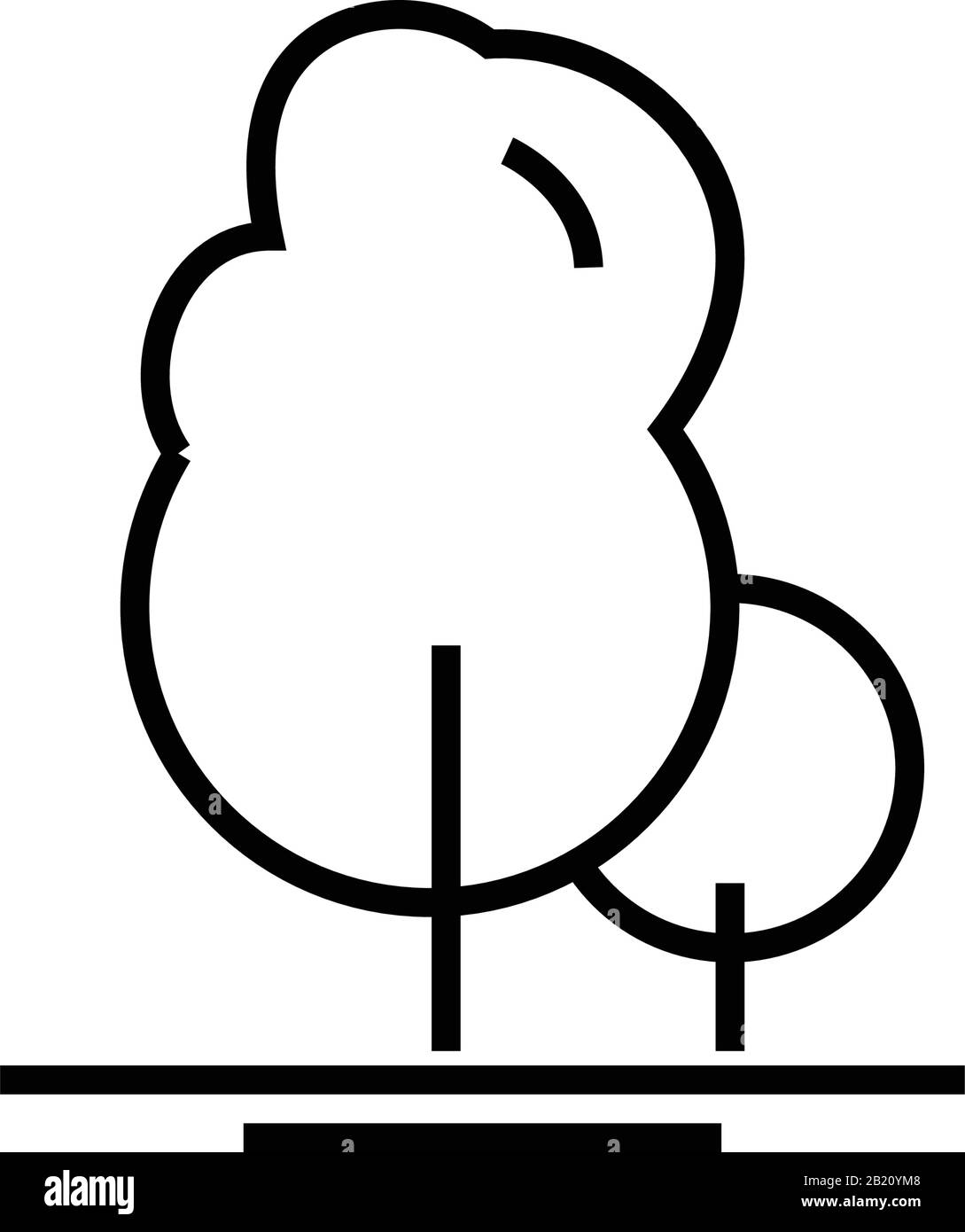 Park trees line icon, concept sign, outline vector illustration, linear ...