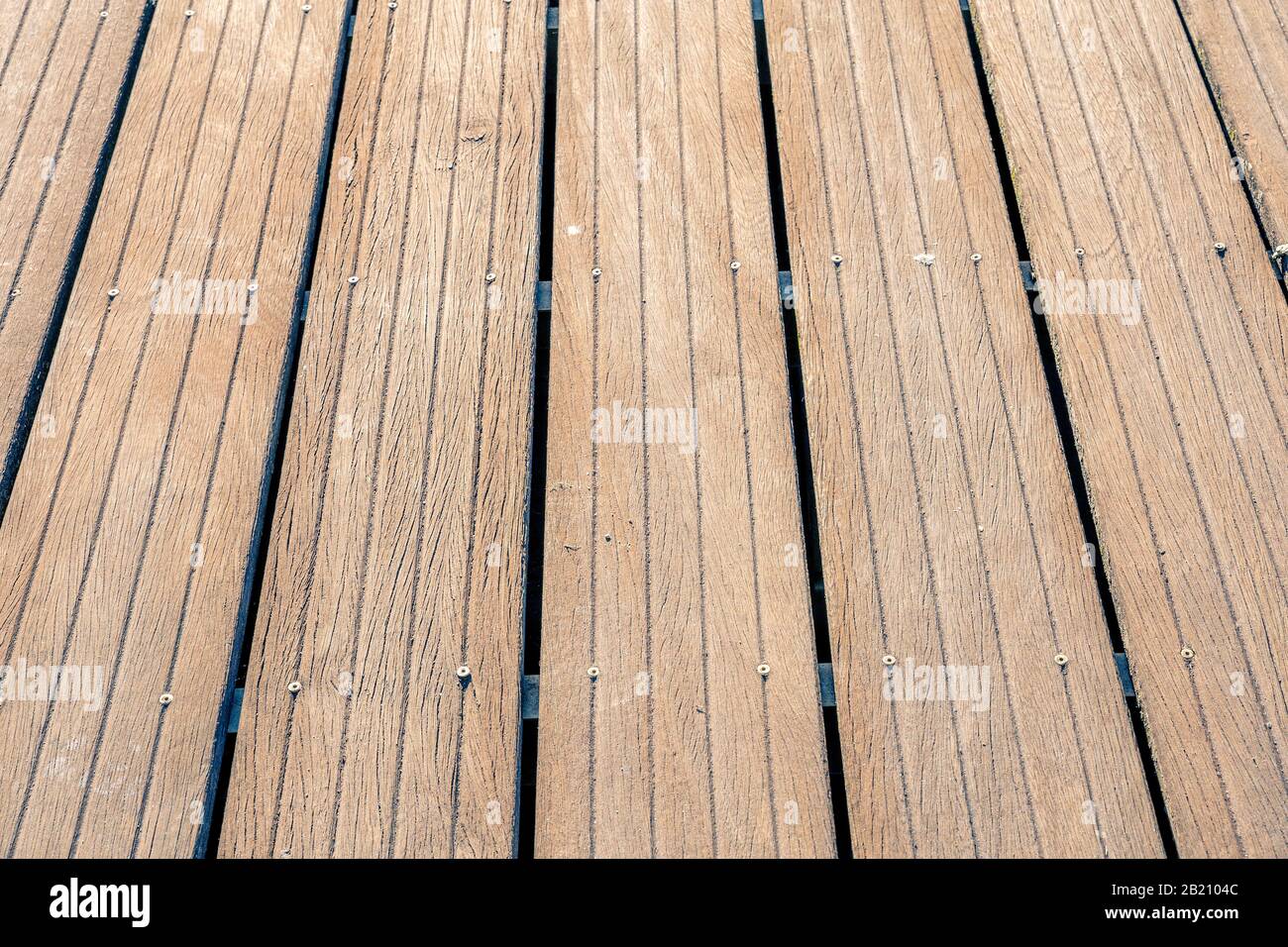 Pine wood strips lined up and screwed to the floor Stock Photo - Alamy
