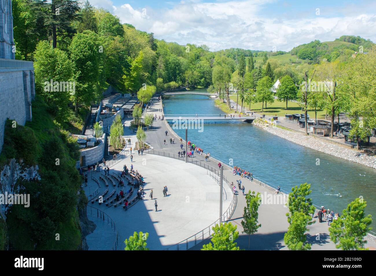 Lourdes, France: River in The Sanctuary of Our Lady of Lourdes is one ...