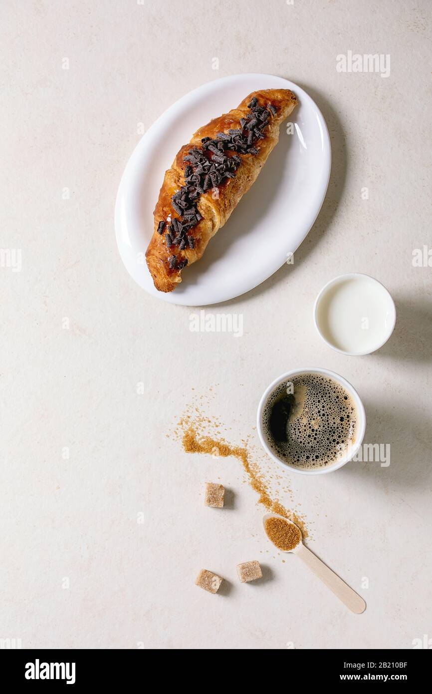 Puff pastry chocolate croissant Stock Photo - Alamy