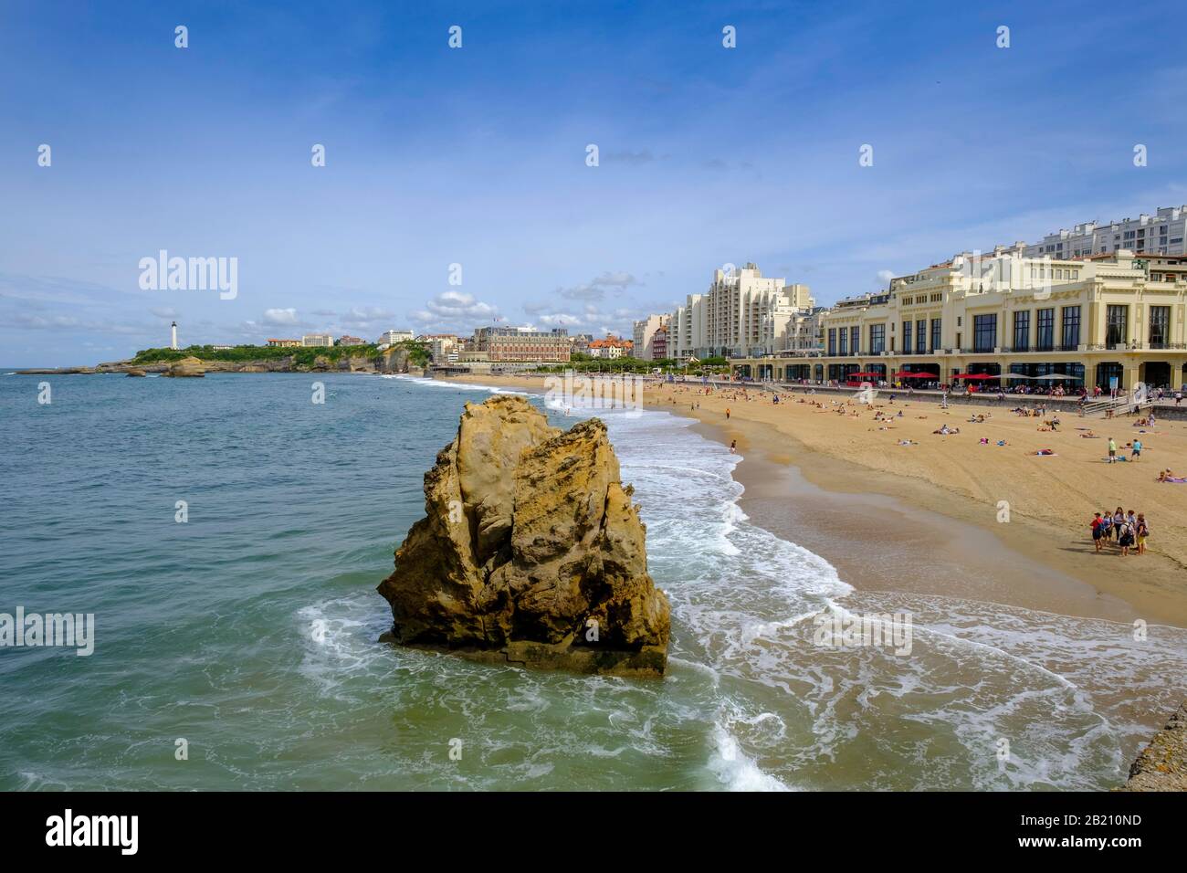 Grand Plage, with Hotel du Palais, Biarritz, Cote Basque, Aquitaine ...