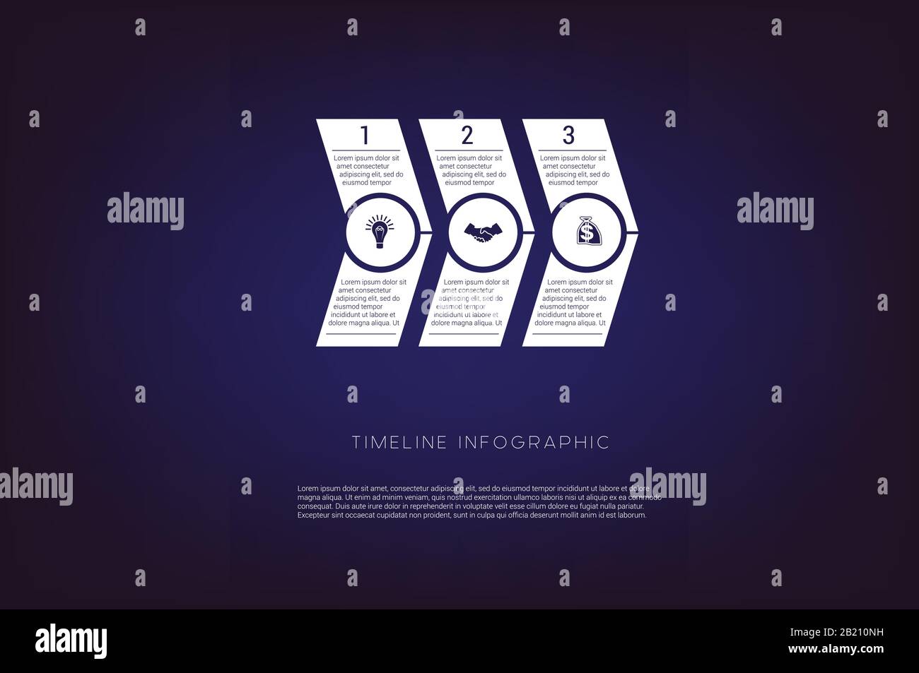 Horizontal numbered arrows. Concept illustration or background ...