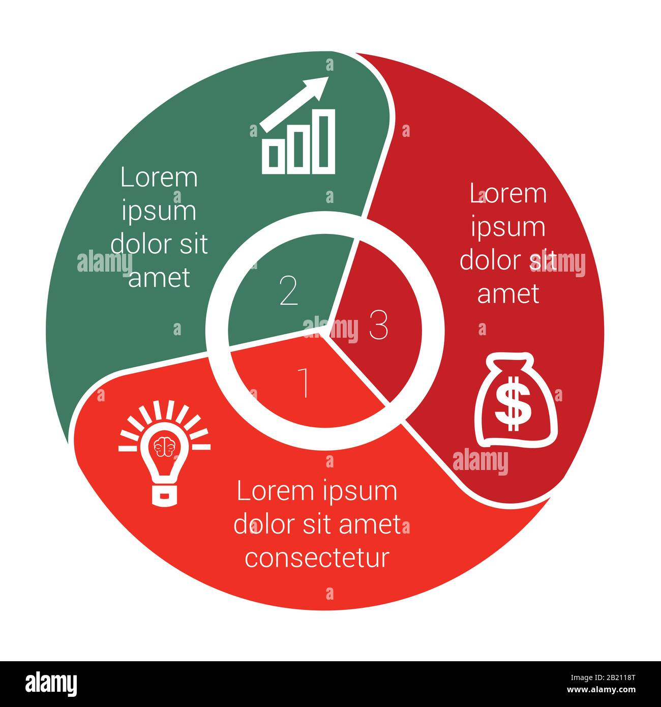 Pie chart data Elements For Template infographics with three 3 ...