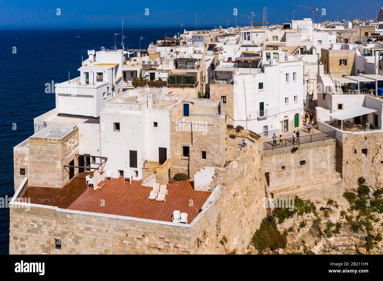 Aerial view of Polignano a Mare, Puglia, Southern Italy, Italy Stock ...