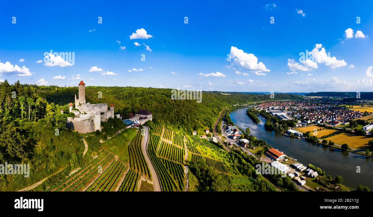 Aerial view of hornberg castle on the neckar hi-res stock photography ...