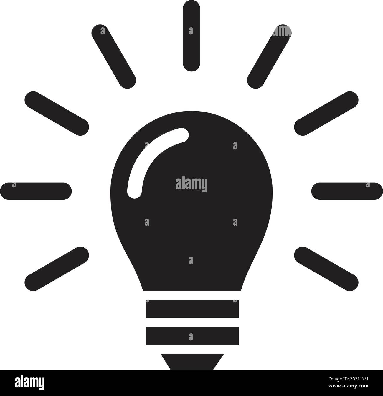 Bulb Lamp Icon template black color editable. Bulb Lamp Icon symbol ...