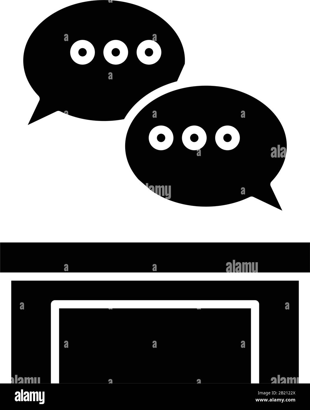 Discussion black icon, concept illustration, vector flat symbol, glyph ...