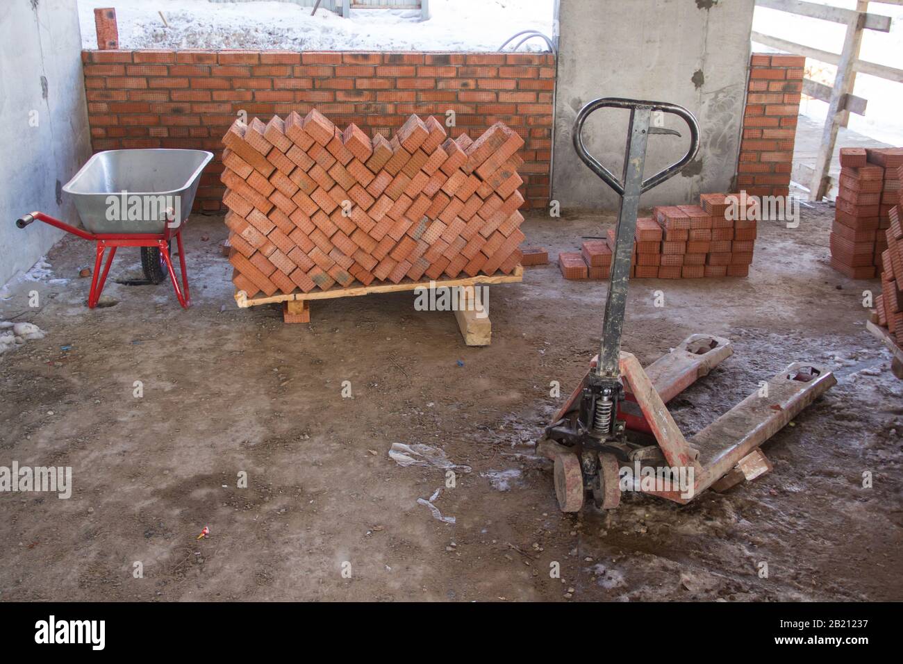 Cargo baggage trolley, construction trolley and construction bricks ...