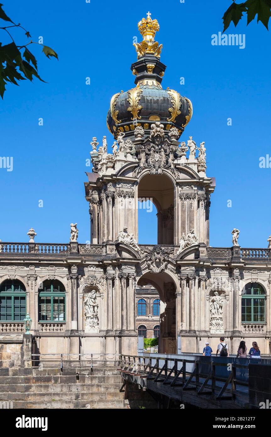 Crown gate with kennel trench and moat bridge, kennel, exterior view ...