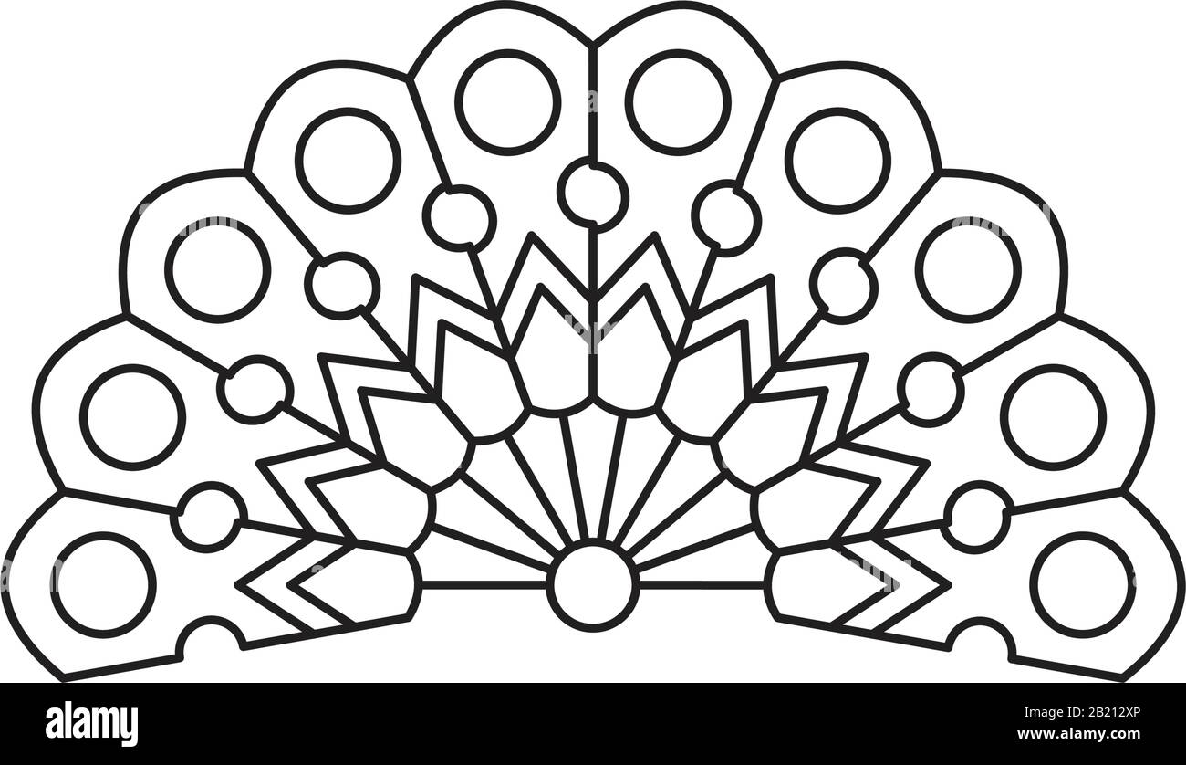 Hand Fan Coloring Page