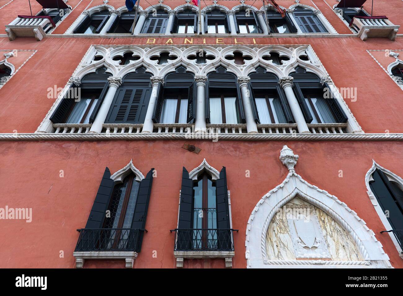 Facade of the Danieli, former palazzo of a Doge family, today a 5-star ...