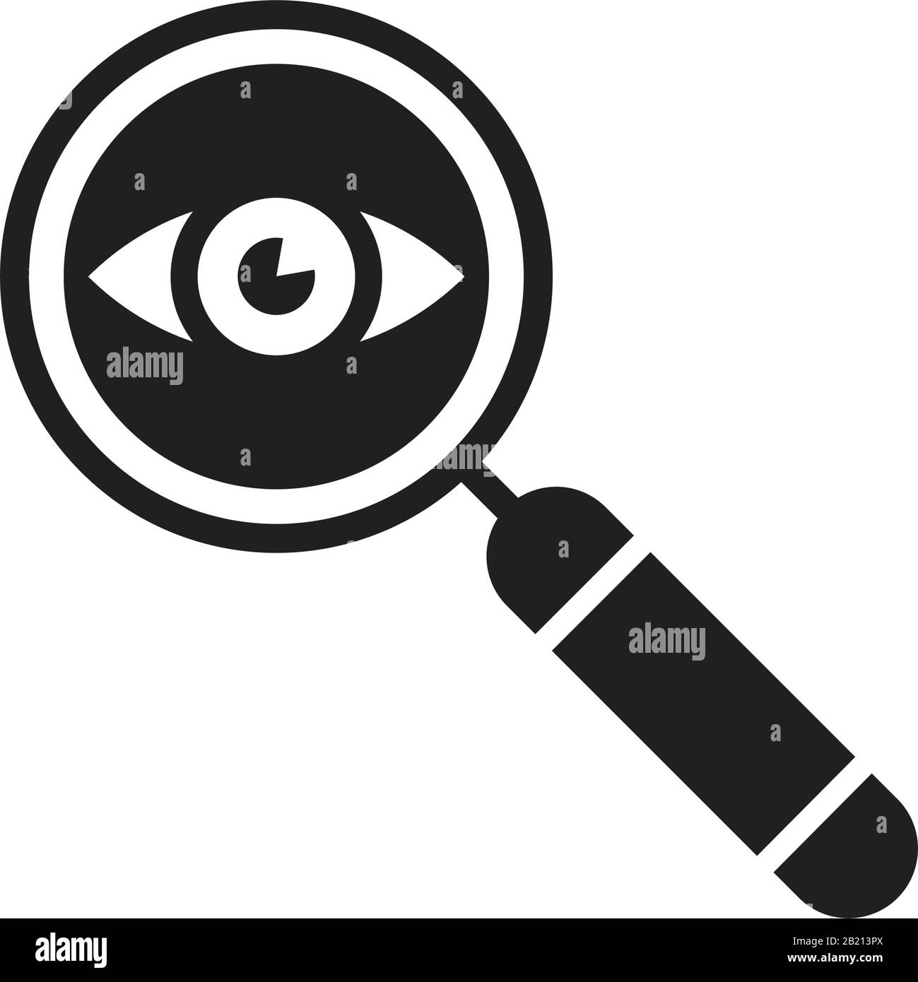 Magnifier with eye glass outline Icon template black color editable ...