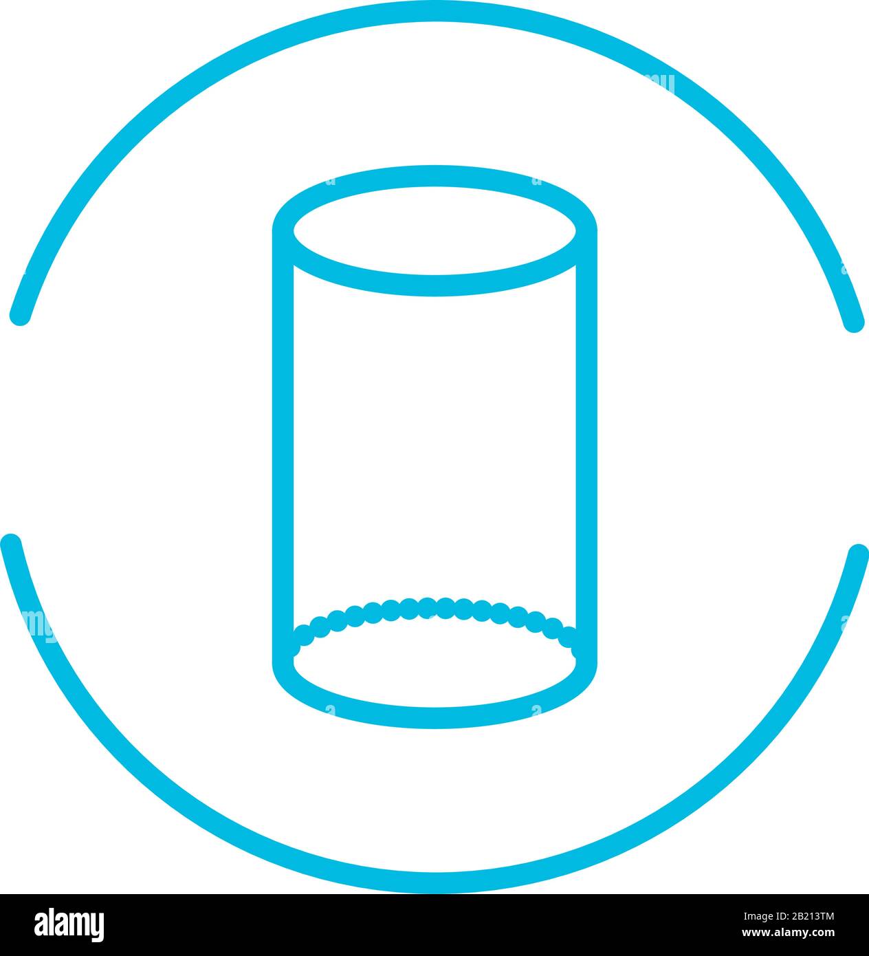 cylinder inside circle line style icon design, futuristic virtual ...