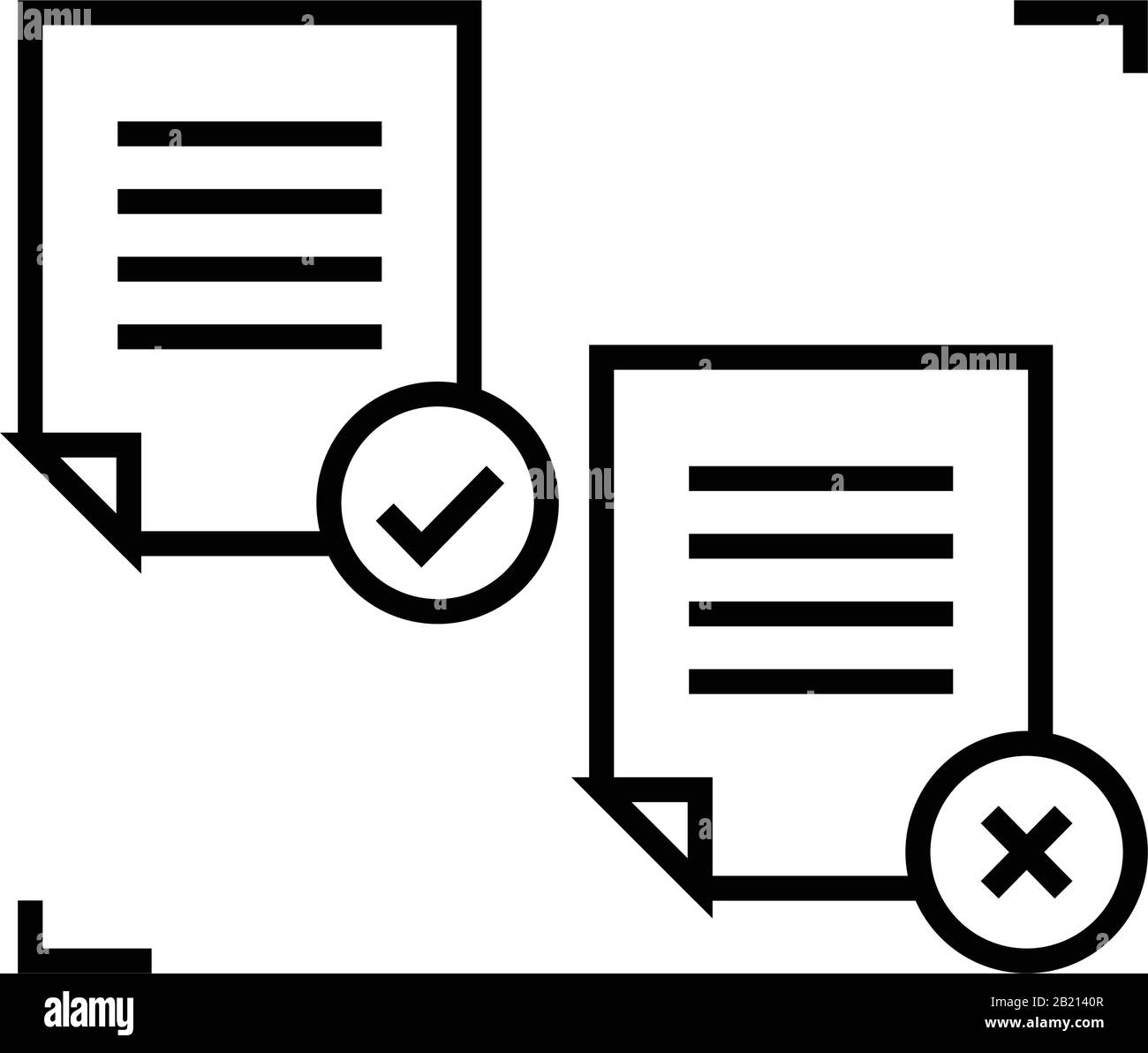 Needful documents line icon, concept sign, outline vector illustration ...