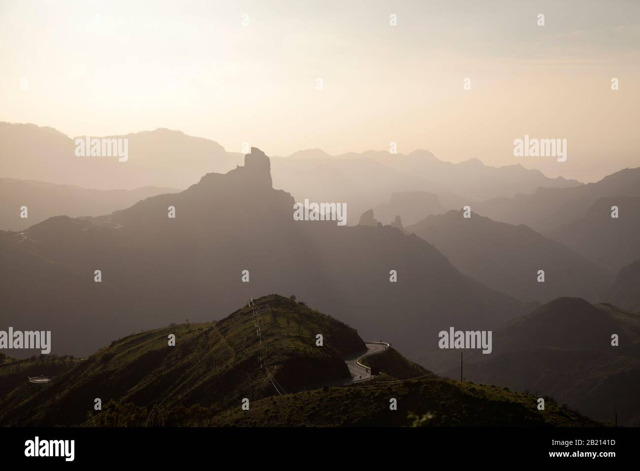 Gran Canaria, January, calima, dust haze from Sahara hanging over ...