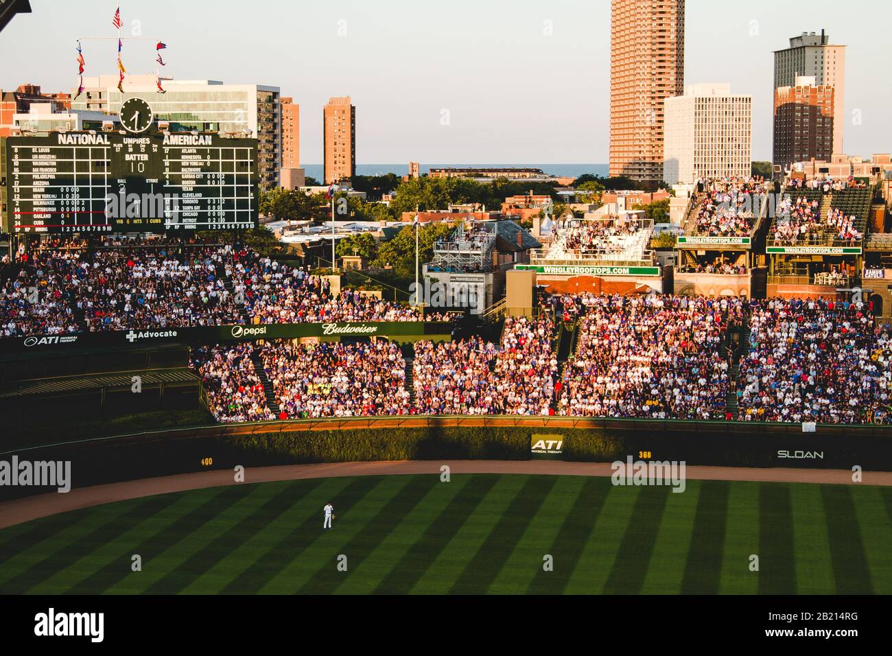 Baseball match in Chicago stadium Stock Photo - Alamy