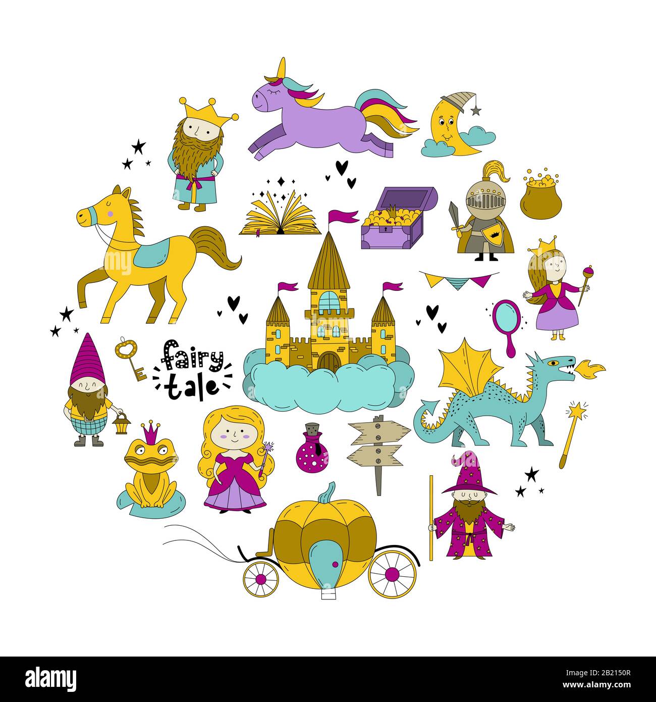 Horse drawn carriage castle Stock Vector Images - Alamy