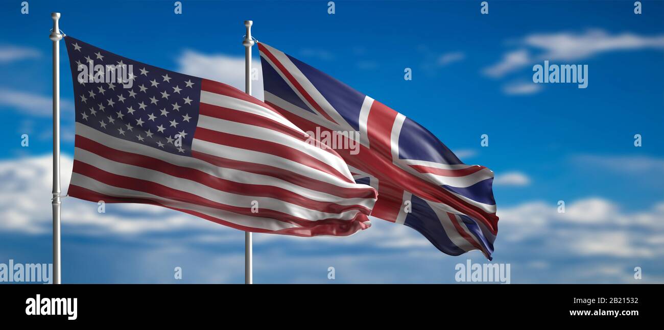 Flags of united kingdom and america usa hi-res stock photography and ...