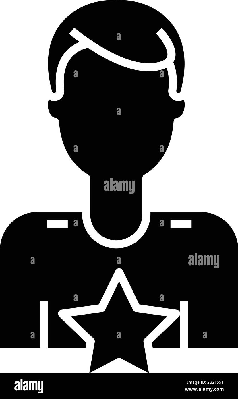 Effective manager black icon, concept illustration, vector flat symbol ...