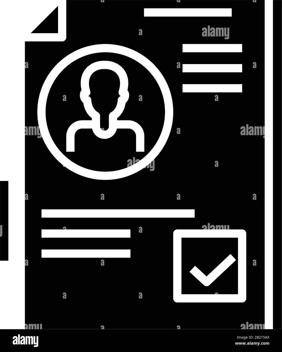 Employee card black icon, concept illustration, vector flat symbol ...