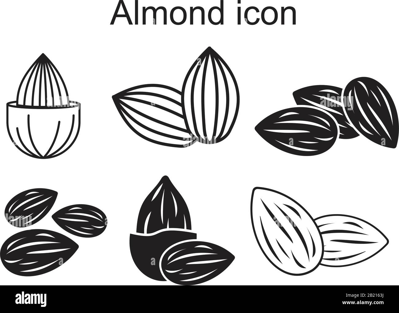Almond Icon template black color editable. Almond Icon symbol Flat ...