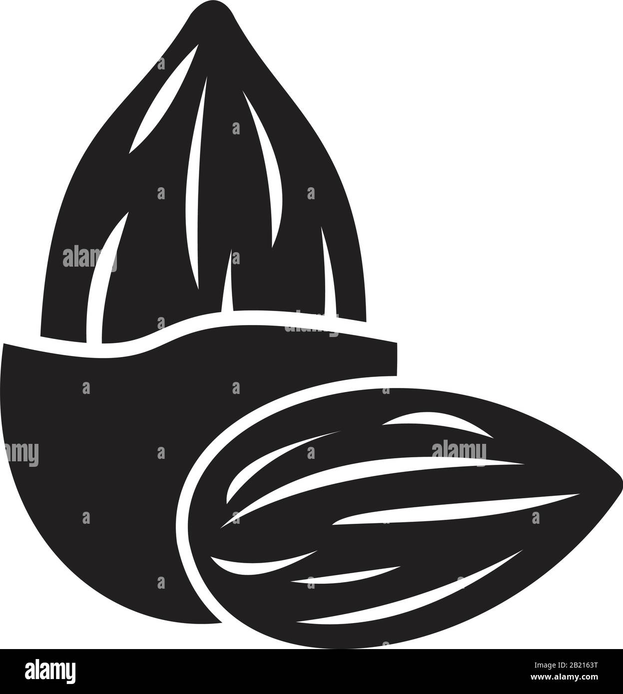 Almond Icon template black color editable. Almond Icon symbol Flat ...