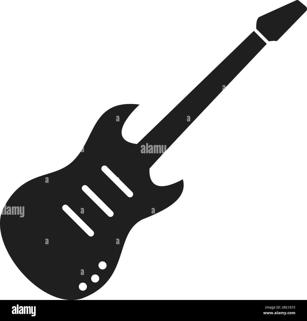 Electric guitar Icon template black color editable. Electric guitar ...