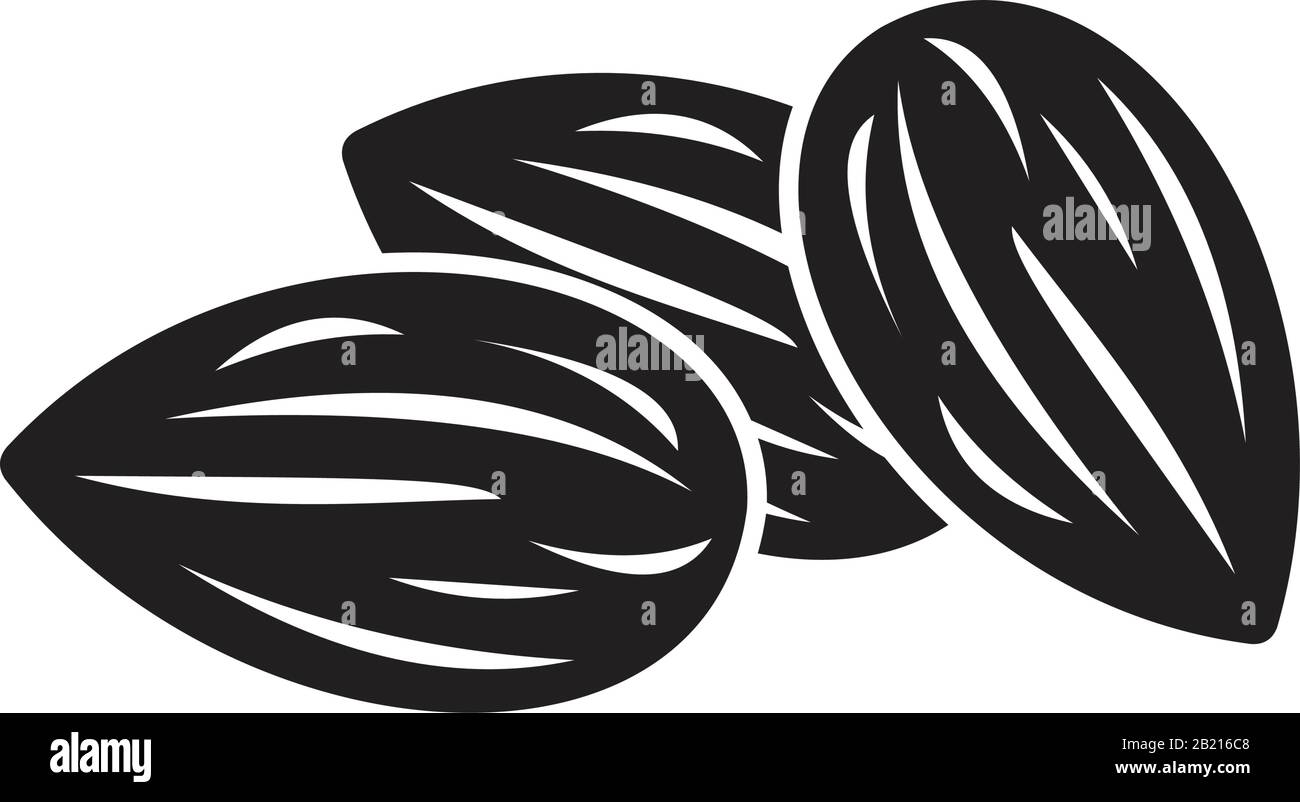 Almond Icon template black color editable. Almond Icon symbol Flat ...