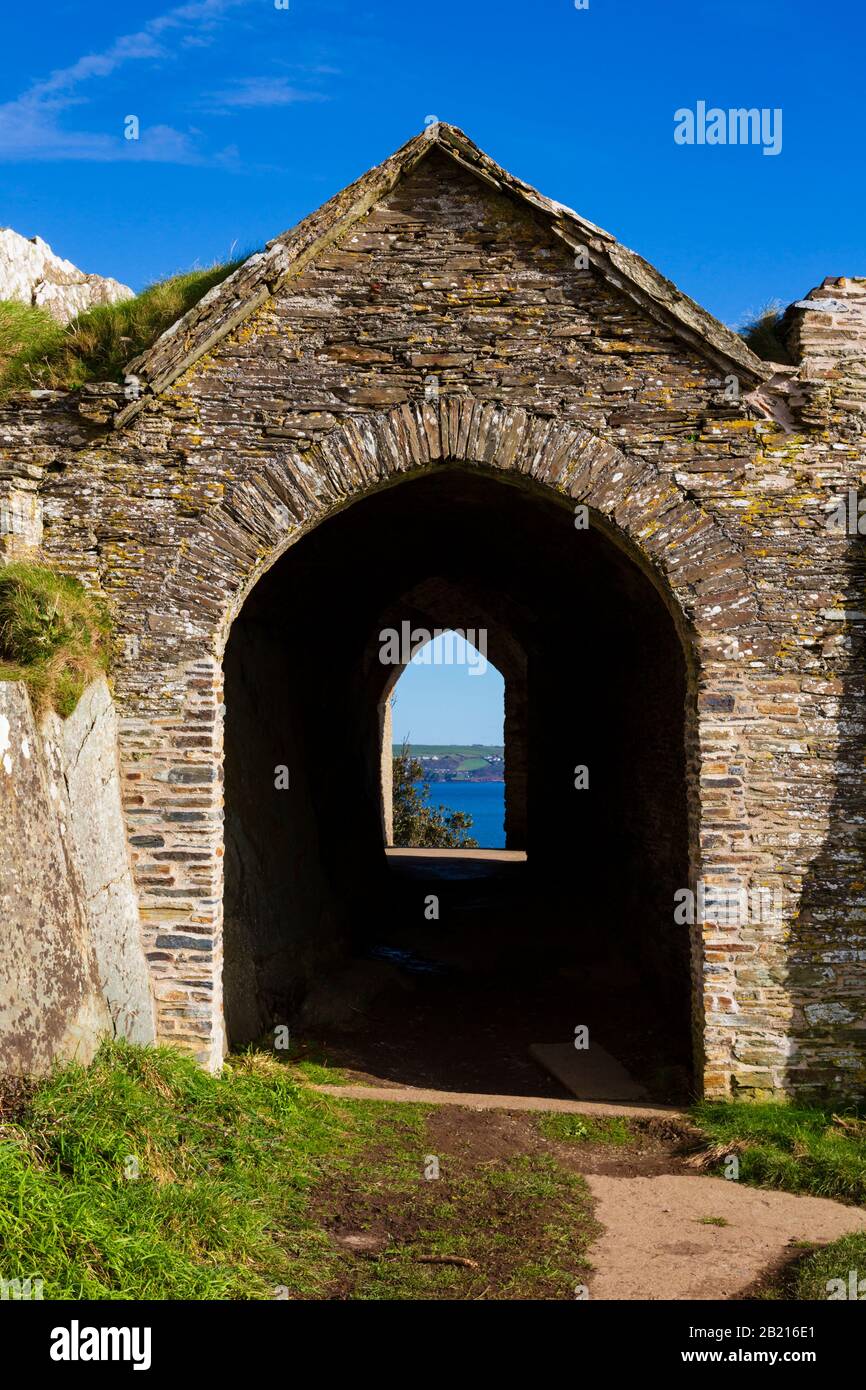 Queen Adelaide's Grotto, Penlee Battery on Rame Head peninsular ...