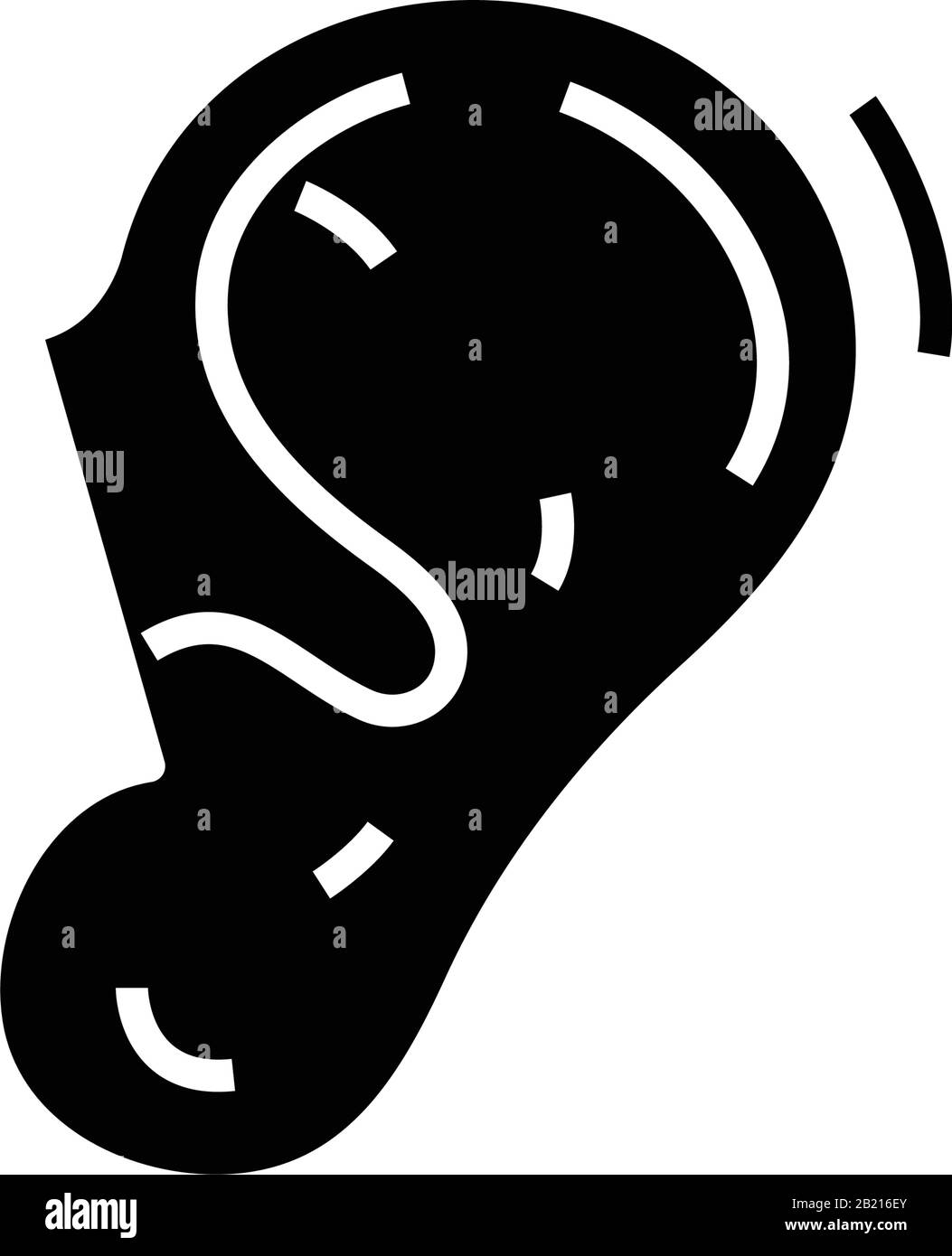 Ear therapy black icon, concept illustration, vector flat symbol, glyph ...