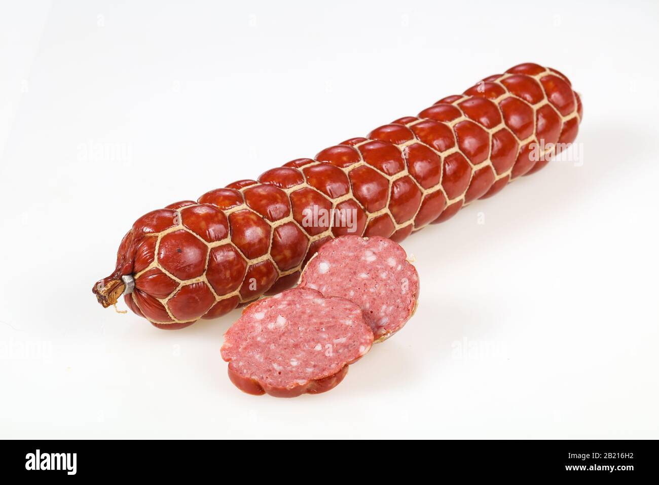 Tasty meat sausages ready for eat over white background Stock Photo - Alamy