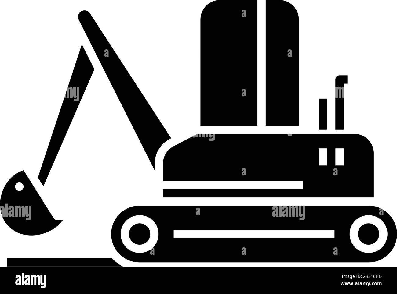 Digger black icon, concept illustration, vector flat symbol, glyph sign ...