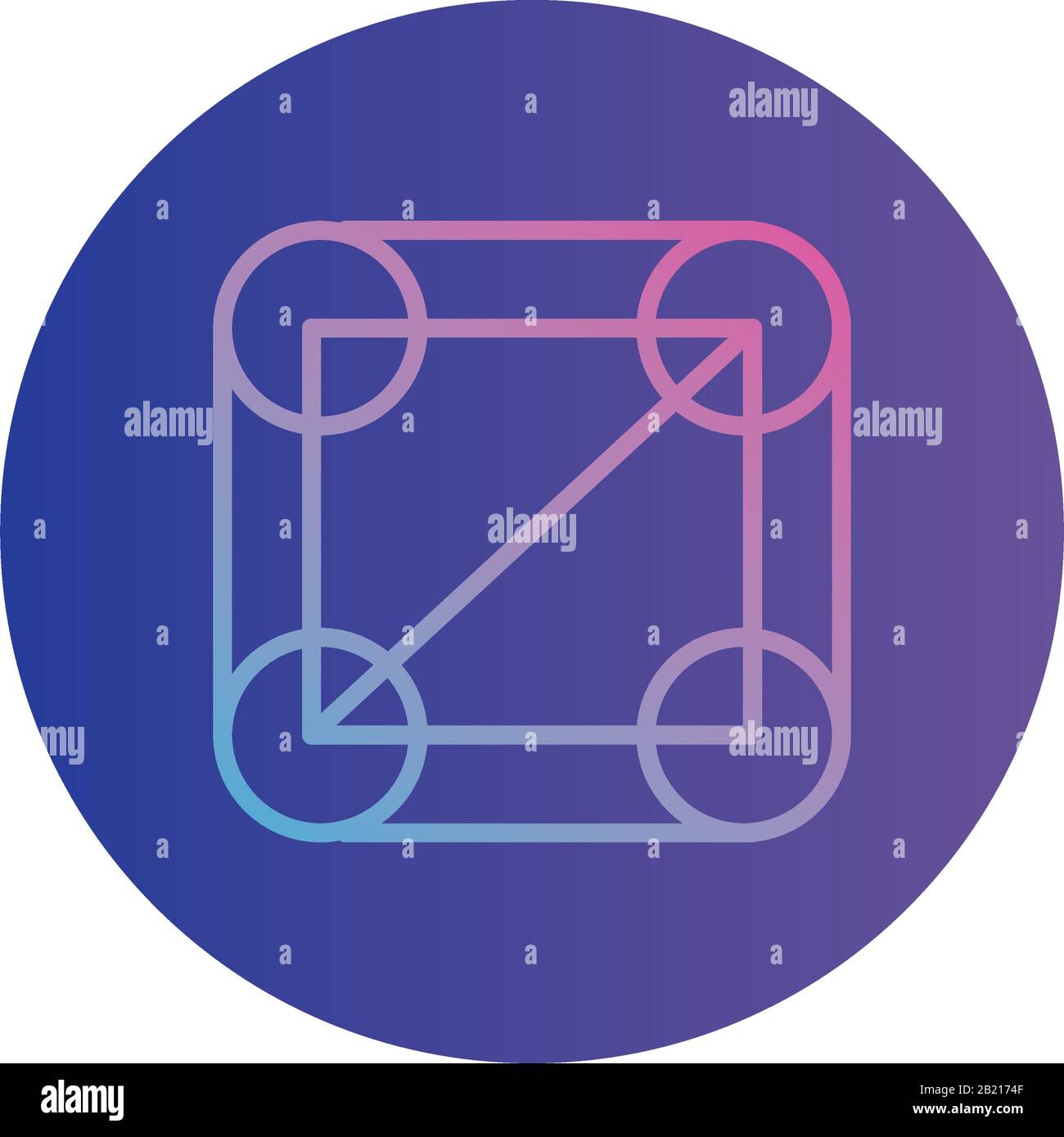 points inside circuit square gradient style icon design, futuristic virtual technology modern ...