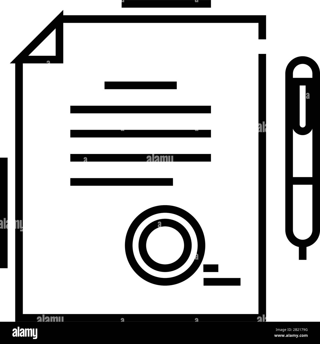 Official report line icon, concept sign, outline vector illustration ...