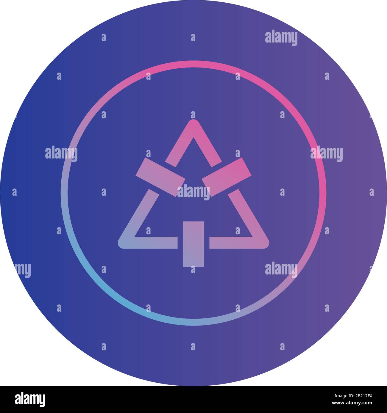 triangle inside circle gradient style icon design, futuristic virtual ...