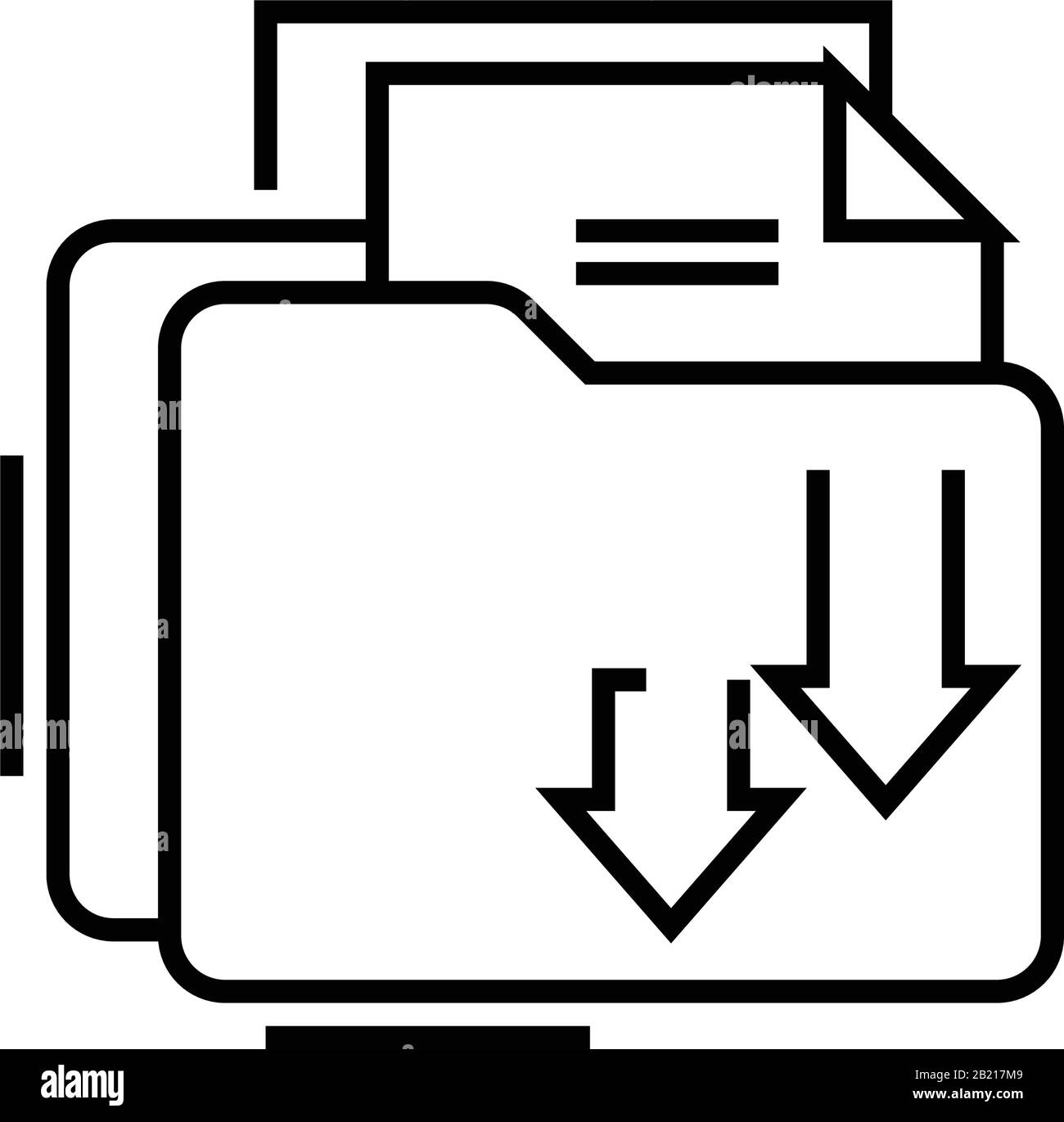 New files line icon, concept sign, outline vector illustration, linear ...
