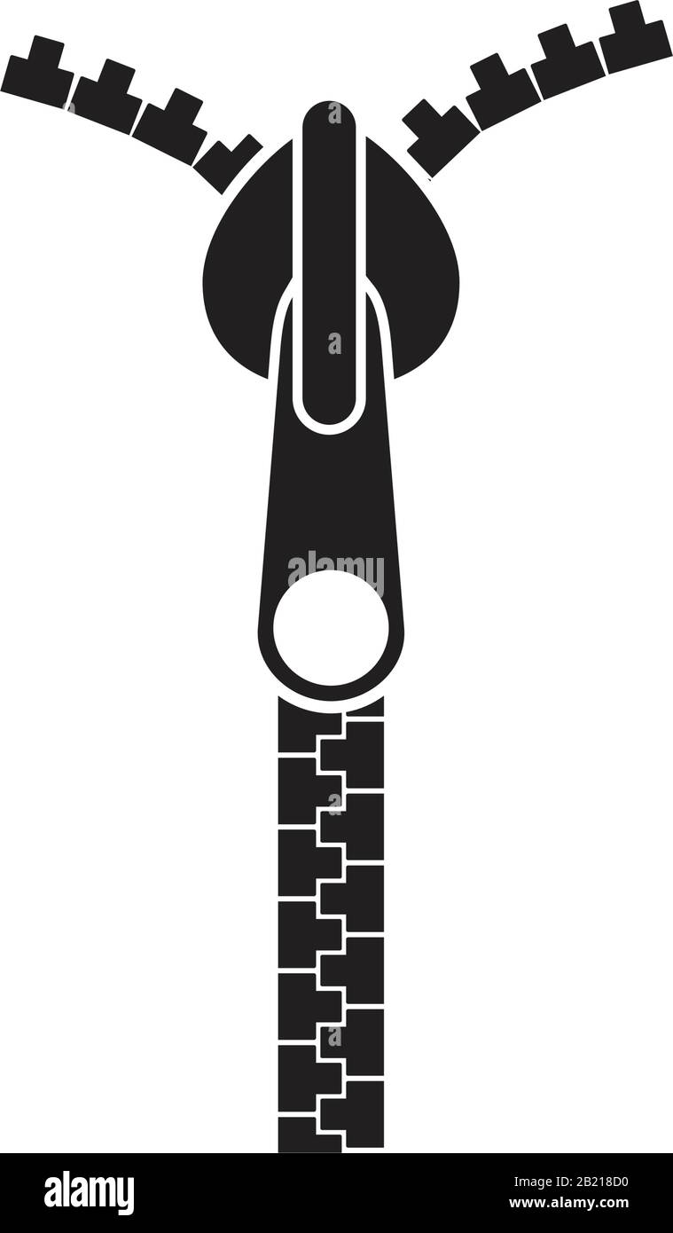 Zipper zip pulls or zipper pullers vector Icon template black color ...