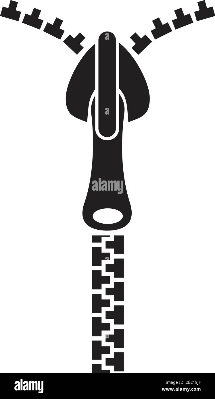 Zipper zip pulls or zipper pullers vector Icon template black color ...