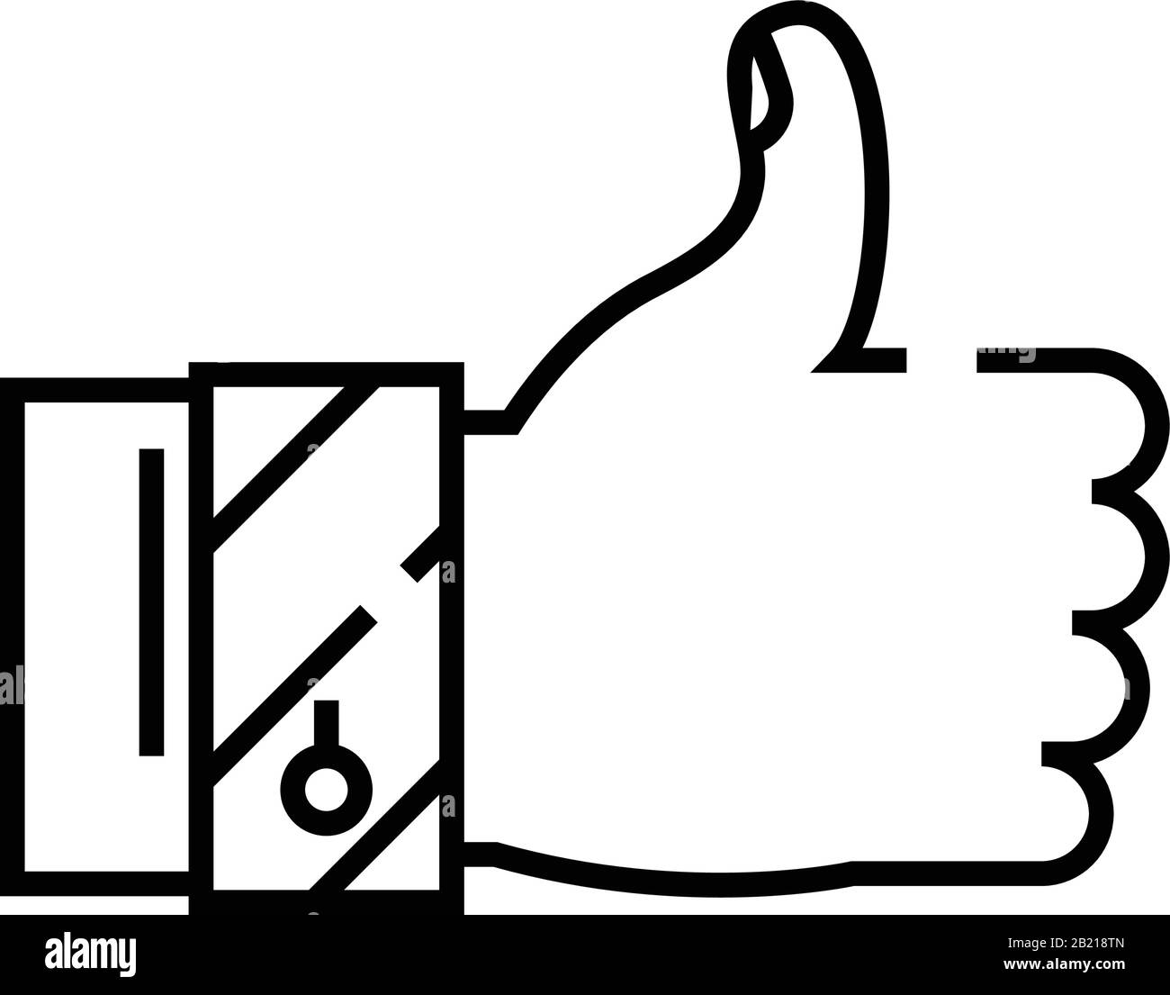 Ok gesture line icon, concept sign, outline vector illustration, linear ...