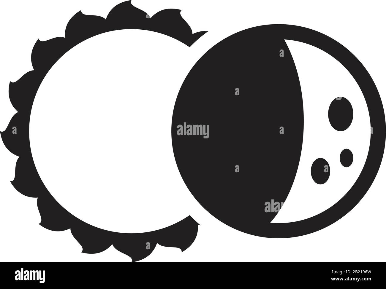 phases of solar and lunar eclipse vector icon template black color ...