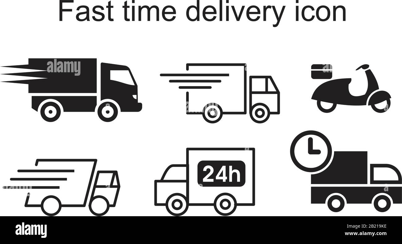 Fast time delivery Icon template black color editable. Fast time ... Fast time delivery Icon template black color editable. Fast time ...