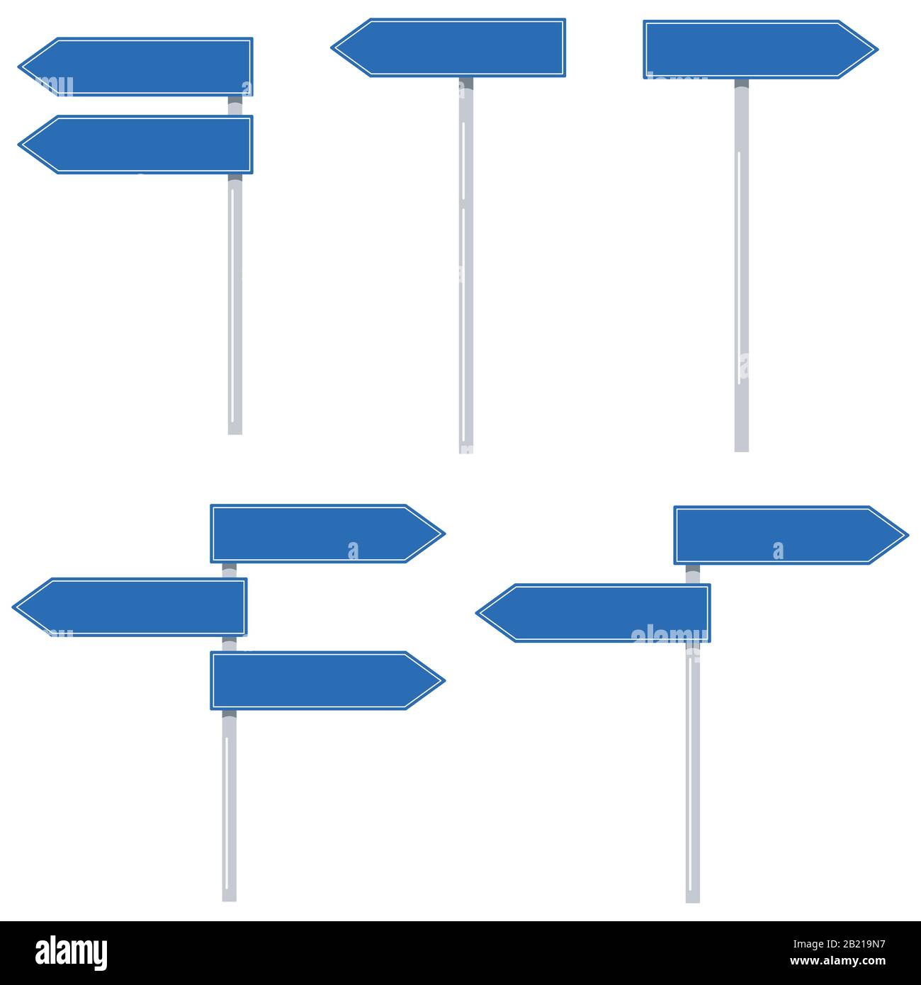 Road arrow shape signs vector set isolated on white background Stock ...