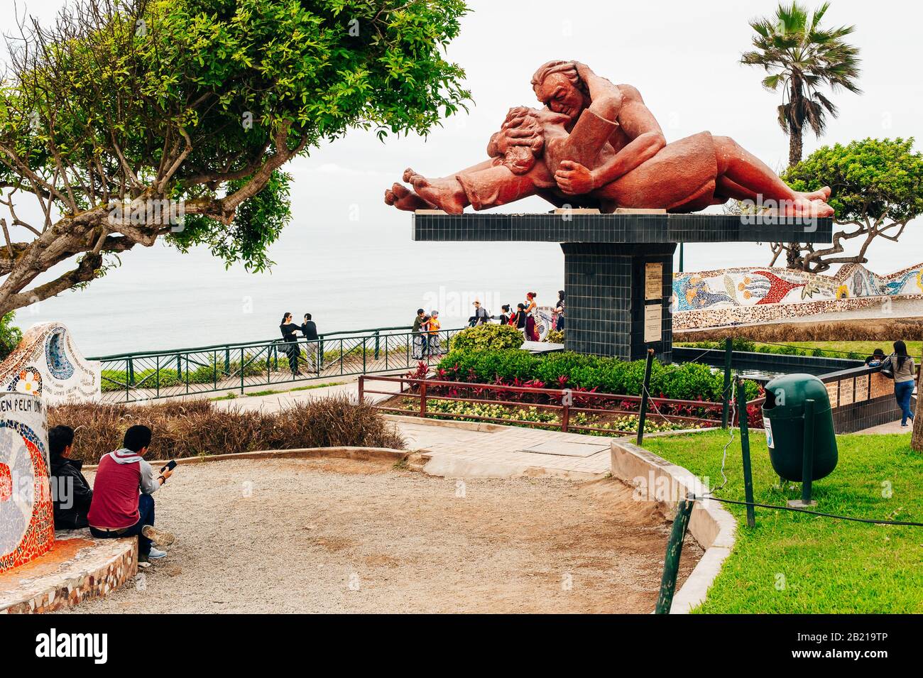 LIMA, PERU - JAN 2020 El Parque del Amor in Miraflores, Lima, Peru. The ...