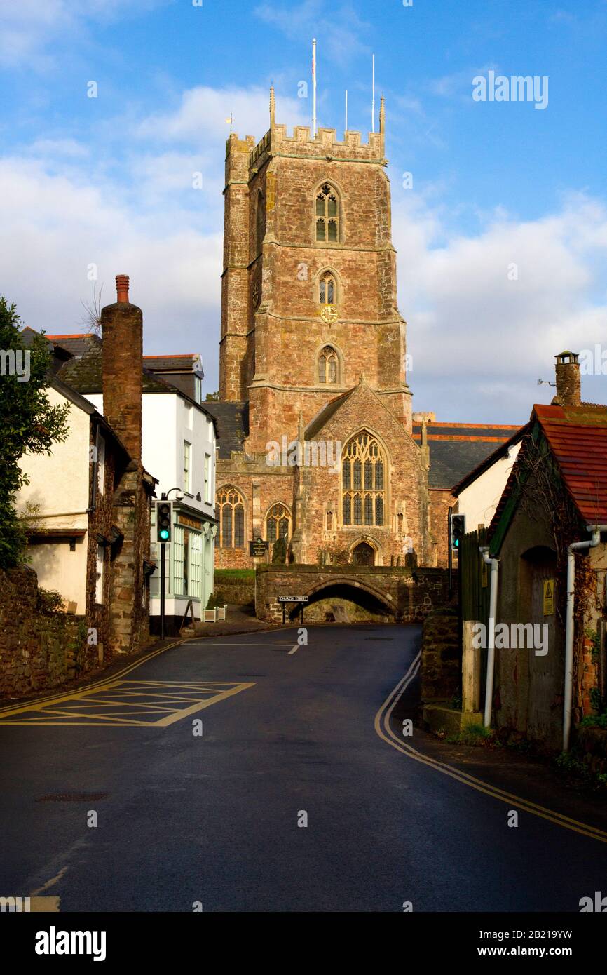 The Priory Church of St George in Dunster, Somerset, England viewed ...