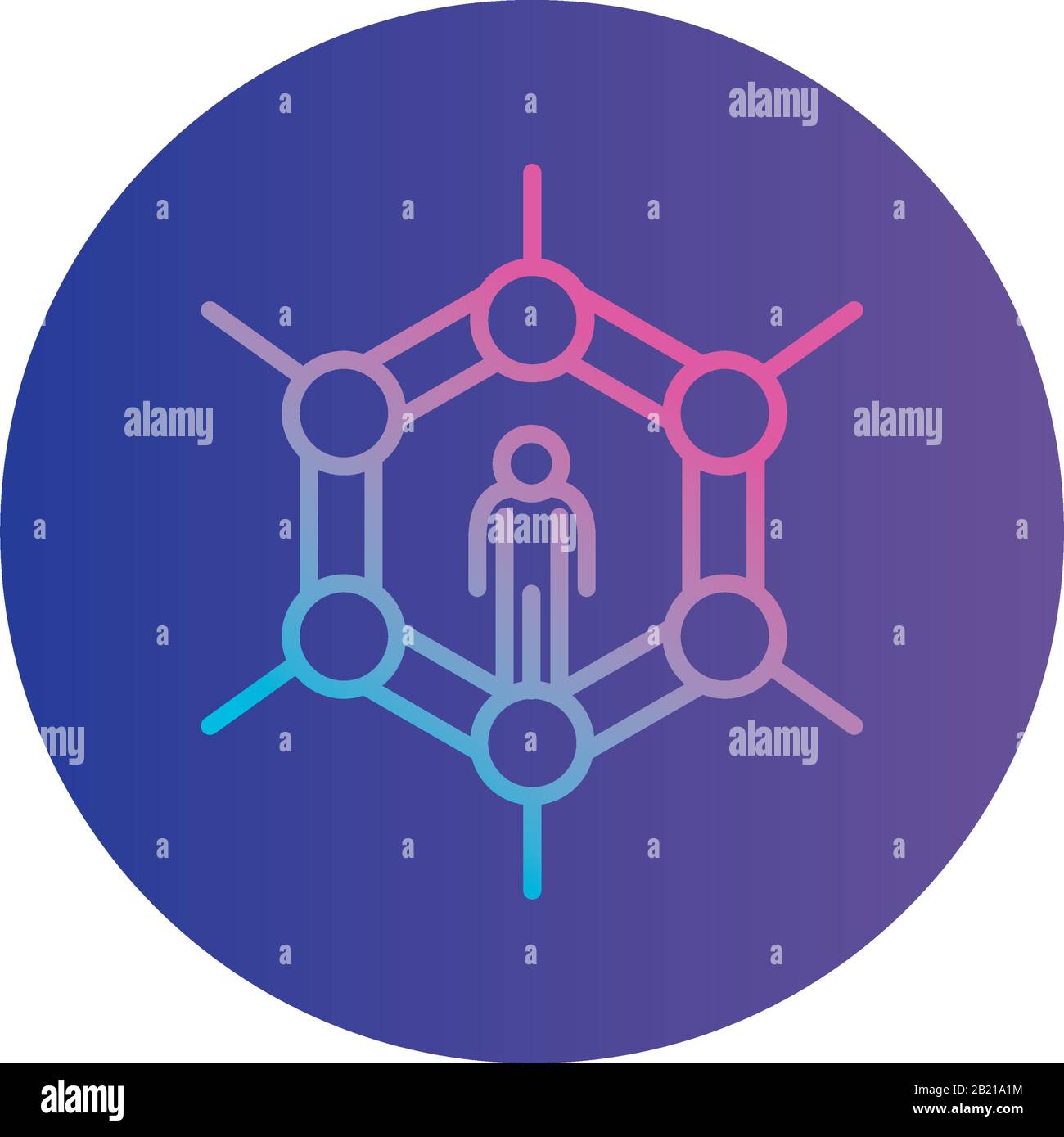 avatar inside pointed circuit gradient style icon design, futuristic ...